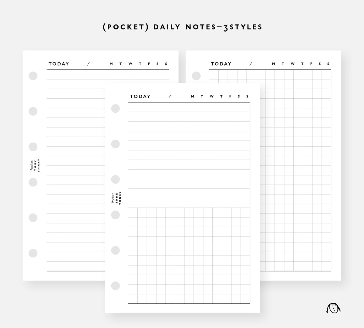D3: Daily Notes – 3 Styles – Thinkthankay
